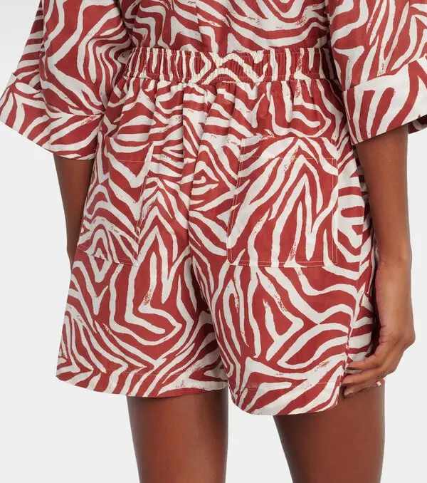Brunello Cucinelli Cotton And Silk Shorts - Red