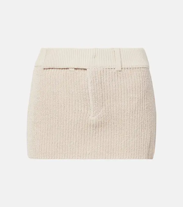AYA MUSE Caeli Cotton-blend Miniskirt - Beige