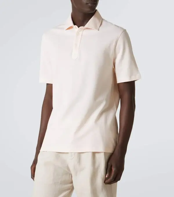Brunello Cucinelli Cotton And Linen Polo Shirt - Beige