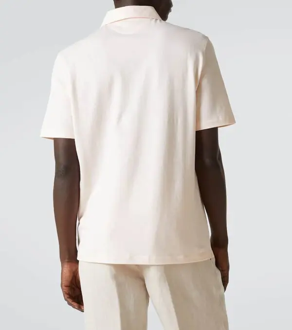 Brunello Cucinelli Cotton And Linen Polo Shirt - Beige