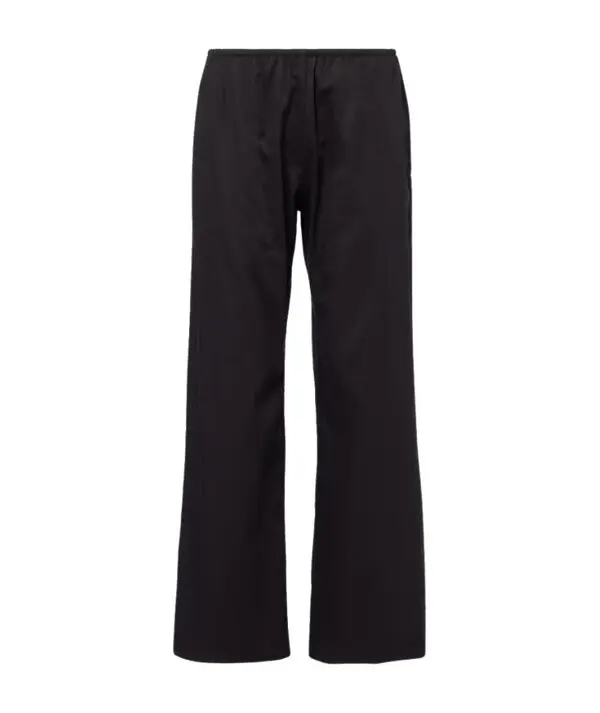 LESET Yoko Mid-rise Cotton Wide-leg Pants - Black