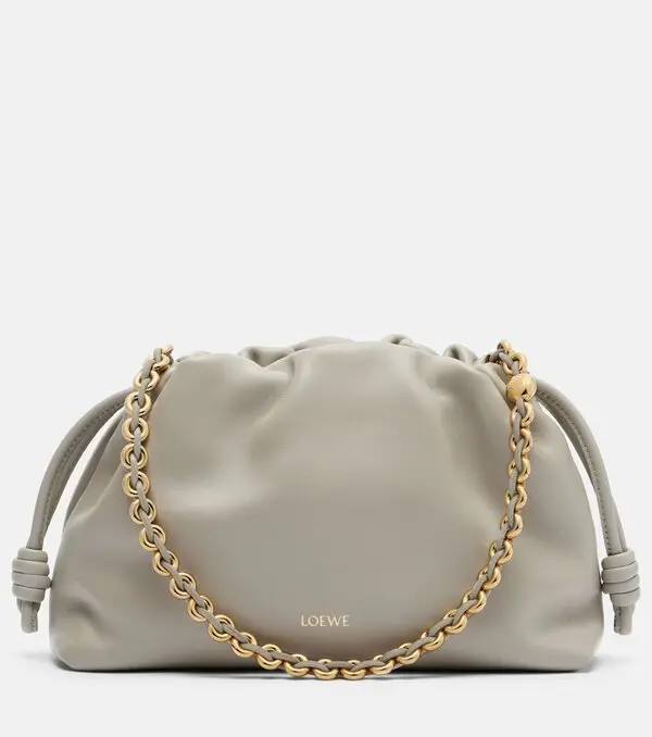 Loewe Flamenco Medium Leather Shoulder Bag - Grey