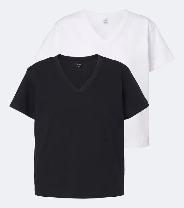 LESET Margo" Set Of 2 Cotton Jersey T-shirts - Optic White