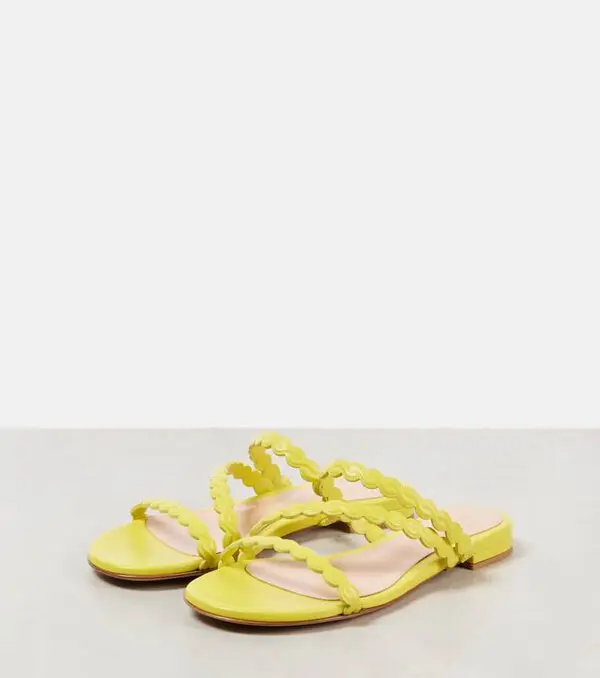 GIANVITO ROSSI Leather Sandals - Yellow