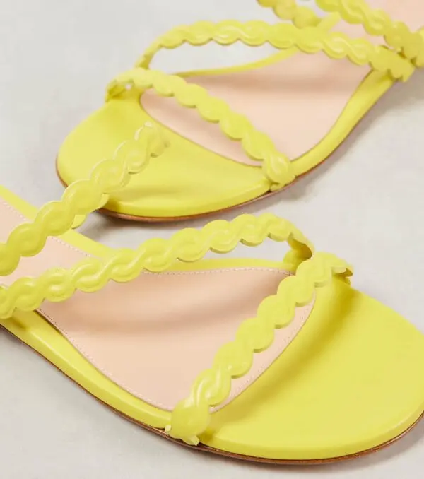 GIANVITO ROSSI Leather Sandals - Yellow