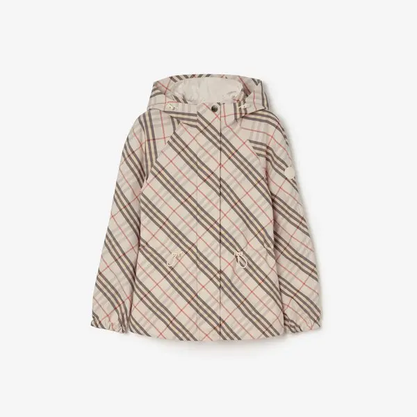 Burberry Reversible Check Hooded Jacket - Pebble Beige