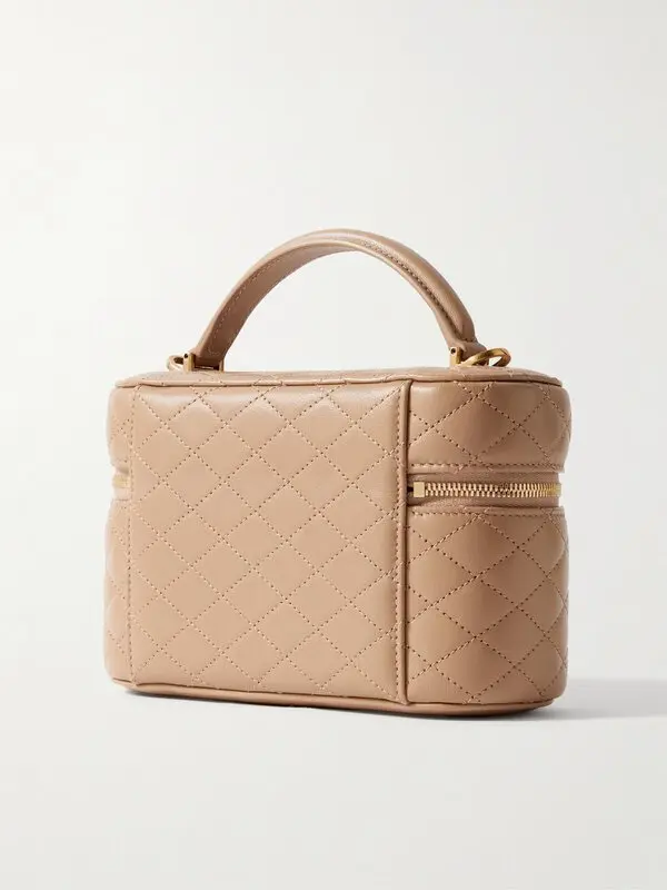 Saint Laurent Gaby Vanity Mini Quilted Leather Shoulder Bag - Neutrals
