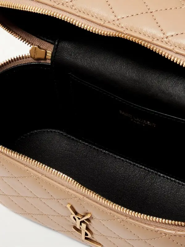 Saint Laurent Gaby Vanity Mini Quilted Leather Shoulder Bag - Neutrals
