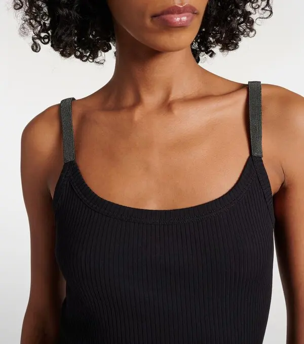 Brunello Cucinelli Monili Cotton-blend Jersey Midi Dress