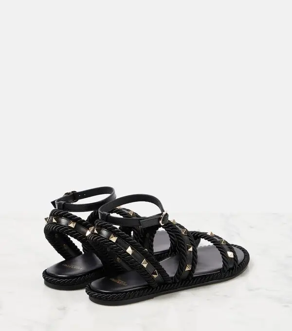 Valentino Garavani Rockstud Torchon Leather Sandals