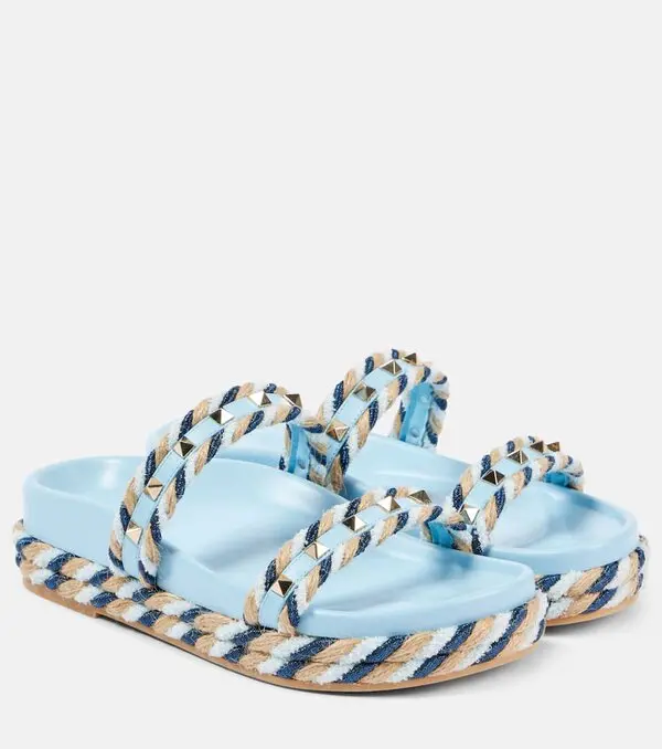 Valentino Garavani Rockstud Torchon Leather Sandals - Multicoloured
