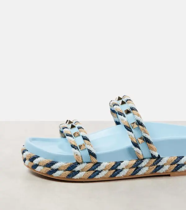 Valentino Garavani Rockstud Torchon Leather Sandals