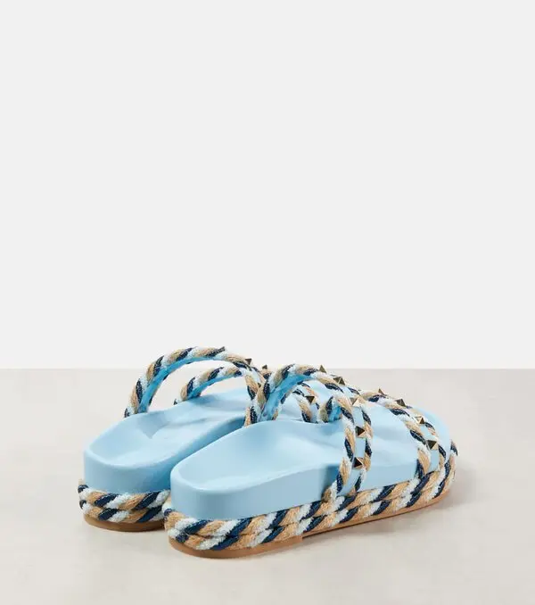Valentino Garavani Rockstud Torchon Leather Sandals