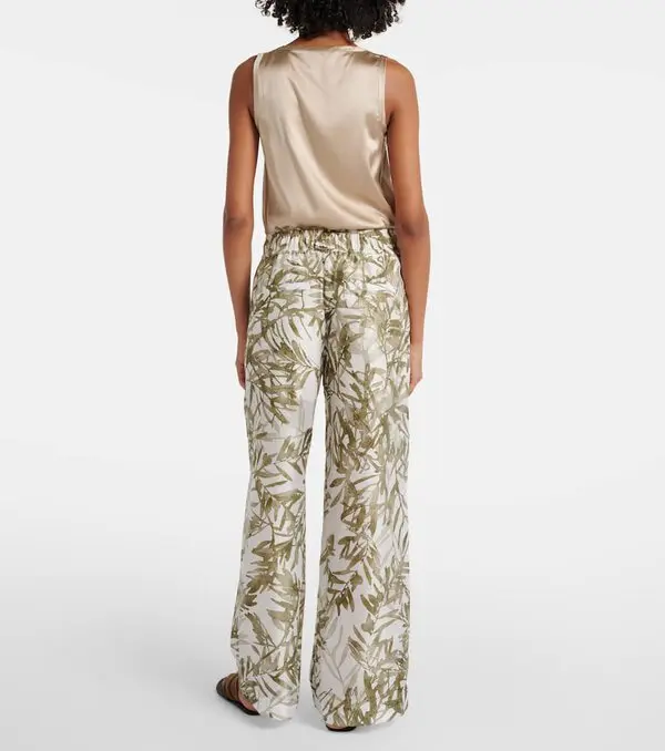 Brunello Cucinelli Silk Wide-leg Pants