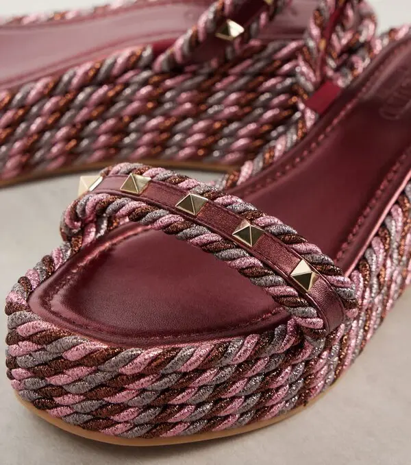 Valentino Garavani Rockstud Torchon Espadrille Sandals