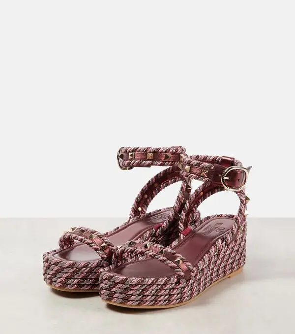 Valentino Garavani Rockstud Torchon Espadrille Sandals