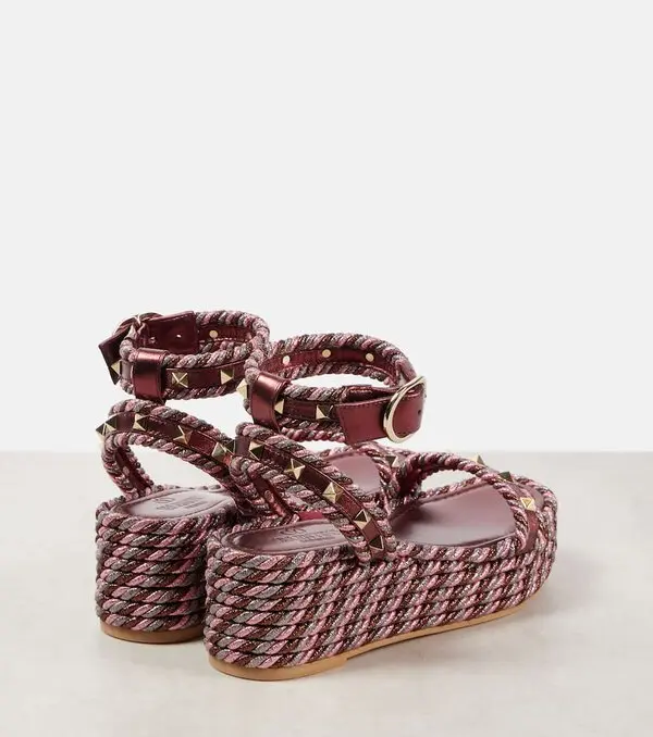 Valentino Garavani Rockstud Torchon Espadrille Sandals