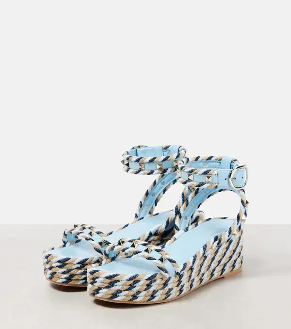 Valentino Garavani Rockstud Torchon Espadrille Sandals