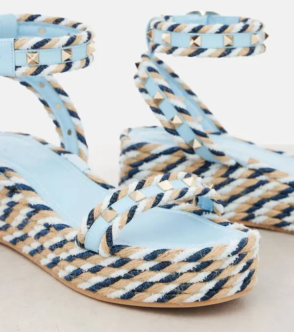 Valentino Garavani Rockstud Torchon Espadrille Sandals