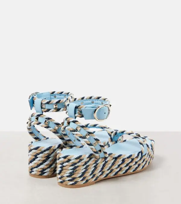 Valentino Garavani Rockstud Torchon Espadrille Sandals