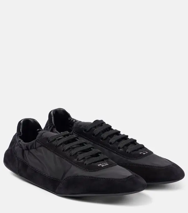 Prada Re-nylon & Suede Sneakers - Black