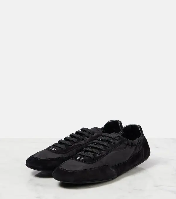 Prada Re-nylon & Suede Sneakers - Black