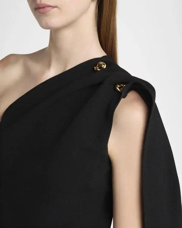 Bottega Veneta One-shoulder Knot Detail Dress - Nero
