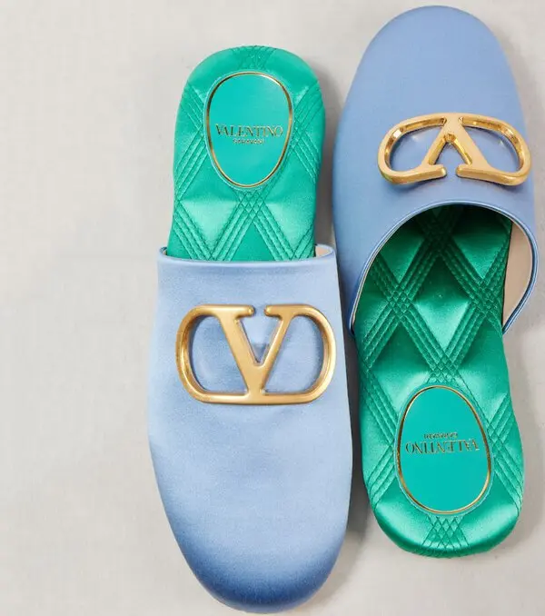 Valentino Garavani Vlogo Signature Satin Slides