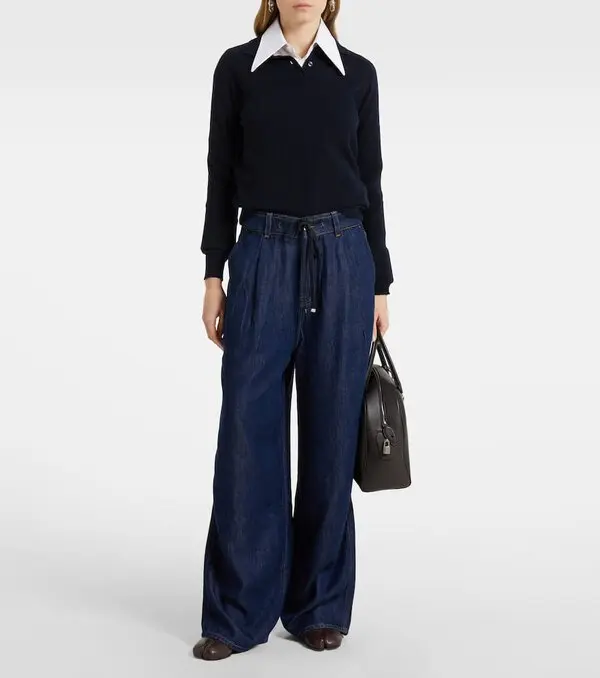 7 For All Mankind Denim Lustre Wide-leg Jeans
