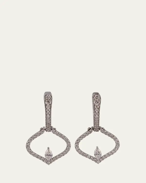 GYAN JAIPUR Sarai Diamond Motif Earrings - Whte Gold