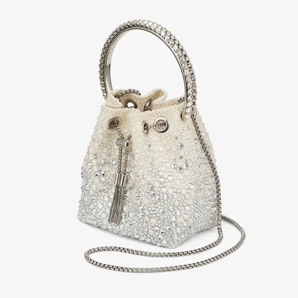JIMMY CHOO Bon Bon Crystal-embellished Satin Bag