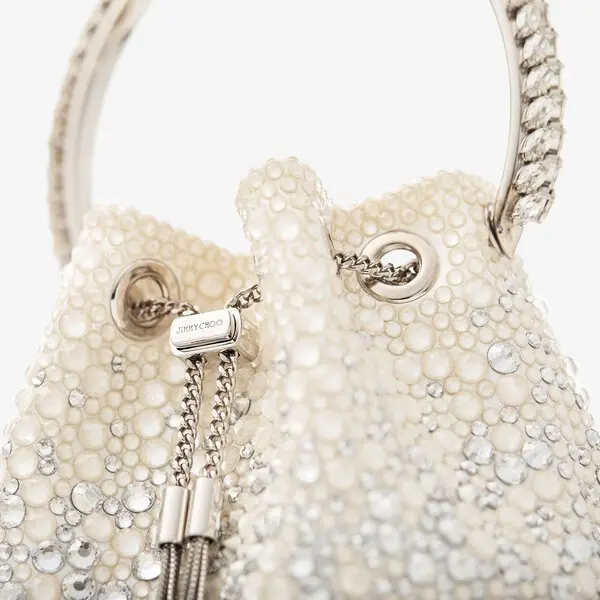 JIMMY CHOO Bon Bon Crystal-embellished Satin Bag
