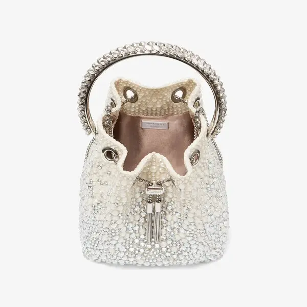 JIMMY CHOO Bon Bon Crystal-embellished Satin Bag