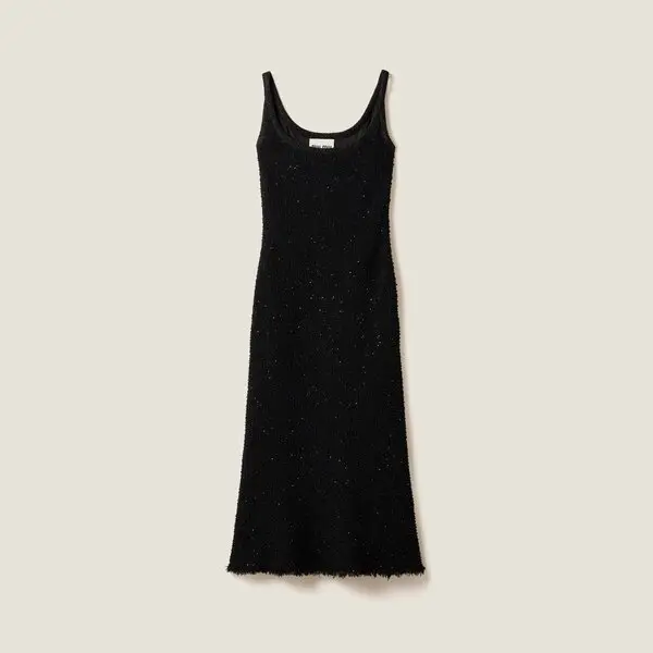 Miu Miu Lamé Bouclé Slip Dress
