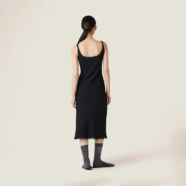 Miu Miu Lamé Bouclé Slip Dress