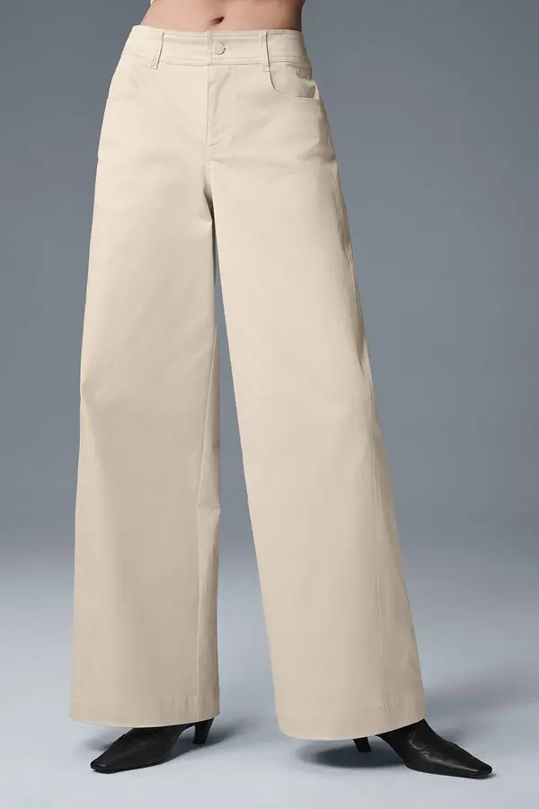 Alo Yoga Wanderlust Wide Leg Trouser - Oat Milk