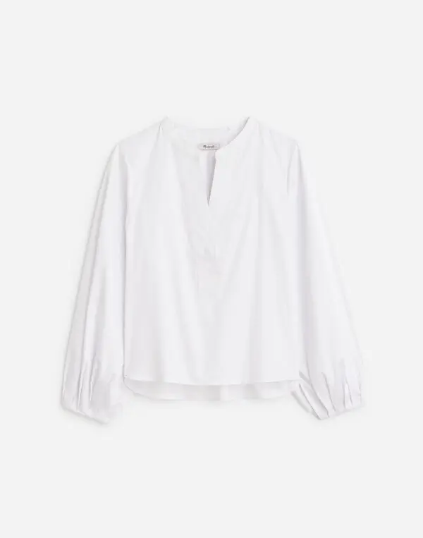 Madewell V-neck Long-sleeve Top - Eyelet White