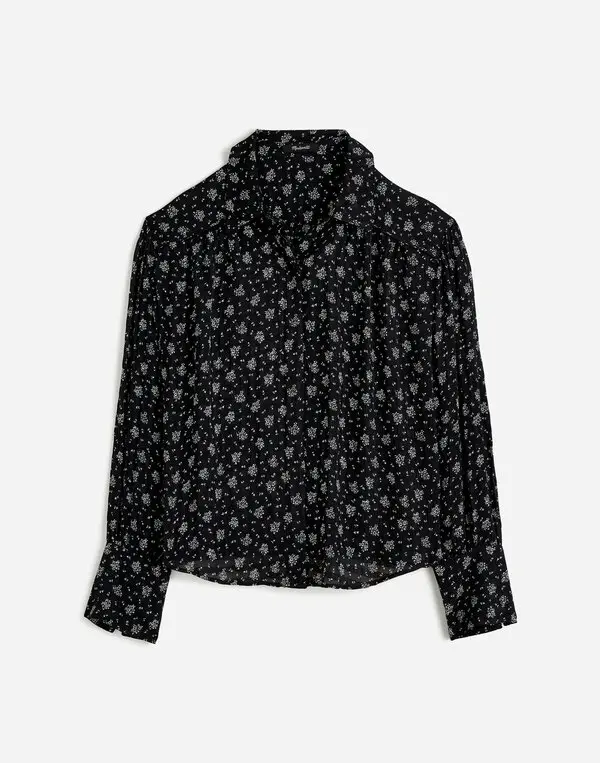 Madewell Floral Long-sleeve Button-front Top