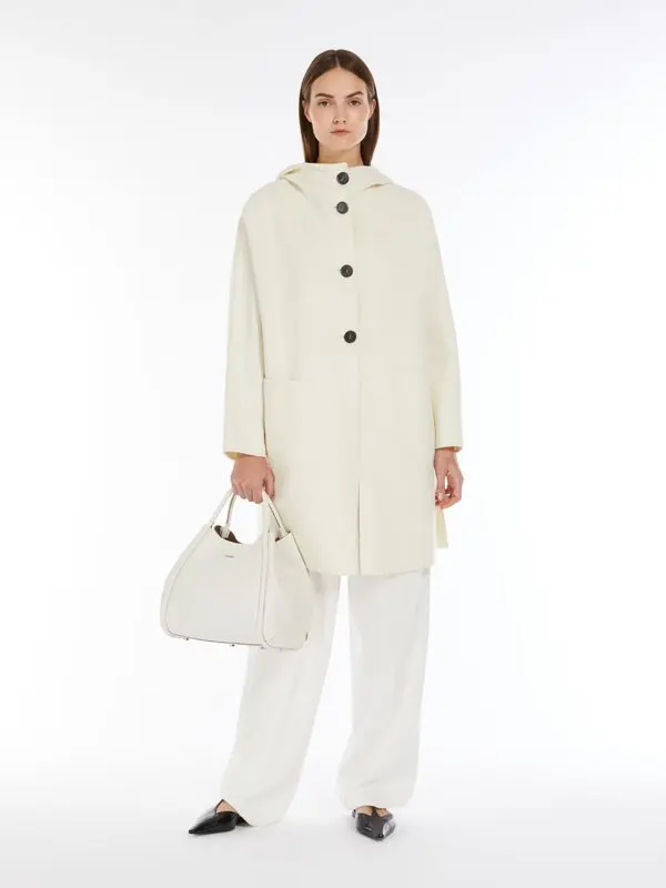 Max Mara Wool, Cashmere, And Silk Parka In White - 30% Off