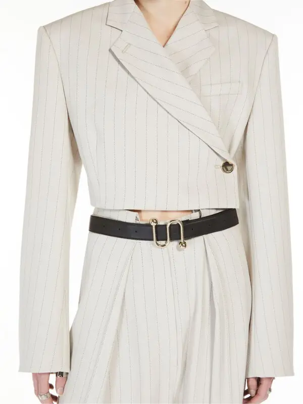 Max Mara Sportmax Monogram Leather Belt In Black - 30% Off  display picture 1