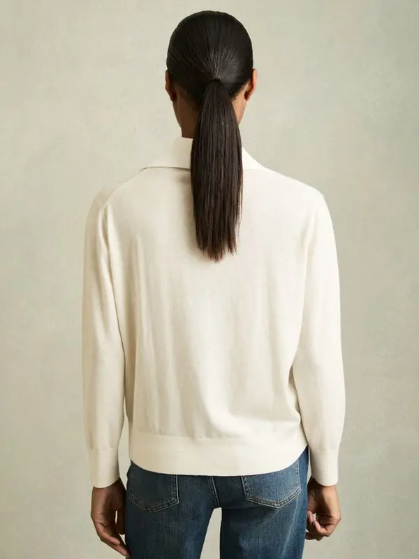REISS Nina Wool Cricket Jumper - Ivory