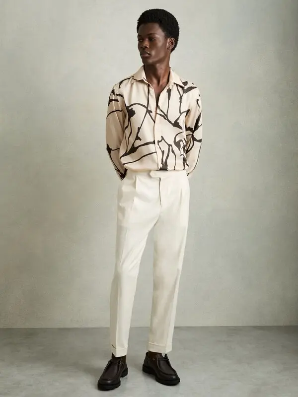 REISS Suarez Abstract Painted Print Shirt