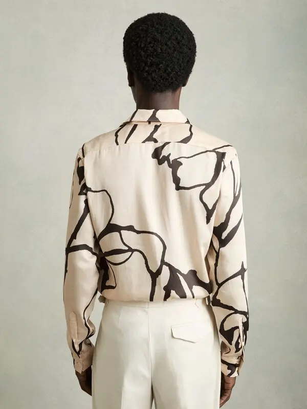 REISS Suarez Abstract Painted Print Shirt