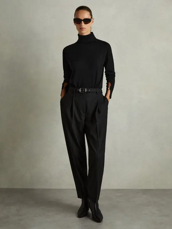 REISS Macy Merino Wool Roll Neck Jumper