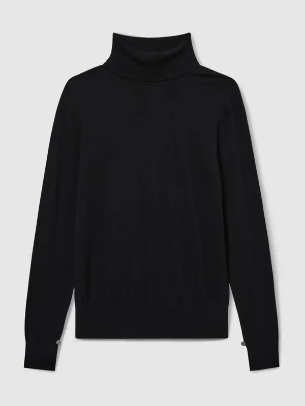 REISS Macy Merino Wool Roll Neck Jumper