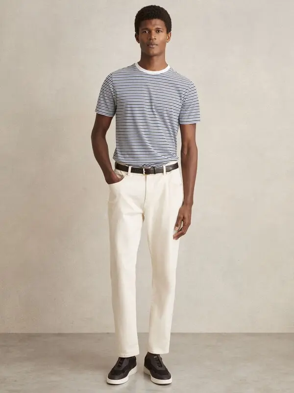 REISS Bay Mercerised-cotton Stripe T-shirt