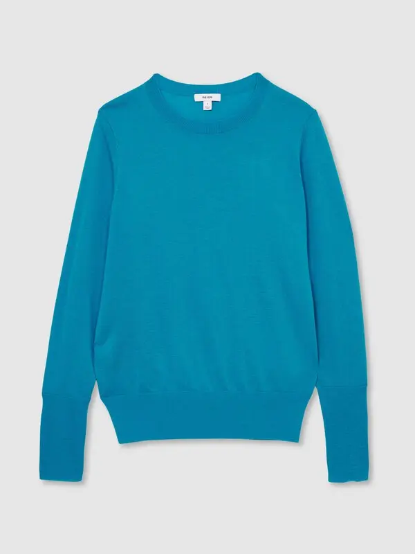 REISS Fine-knit Crew-neck Jumper With Cashmere
