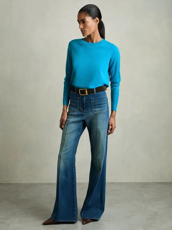 REISS Fine-knit Crew-neck Jumper With Cashmere