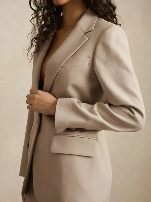 REISS Brittany Single-breasted Textured Suit Jacket