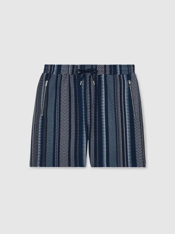 REISS River Aztec-stripe Drawstring Shorts